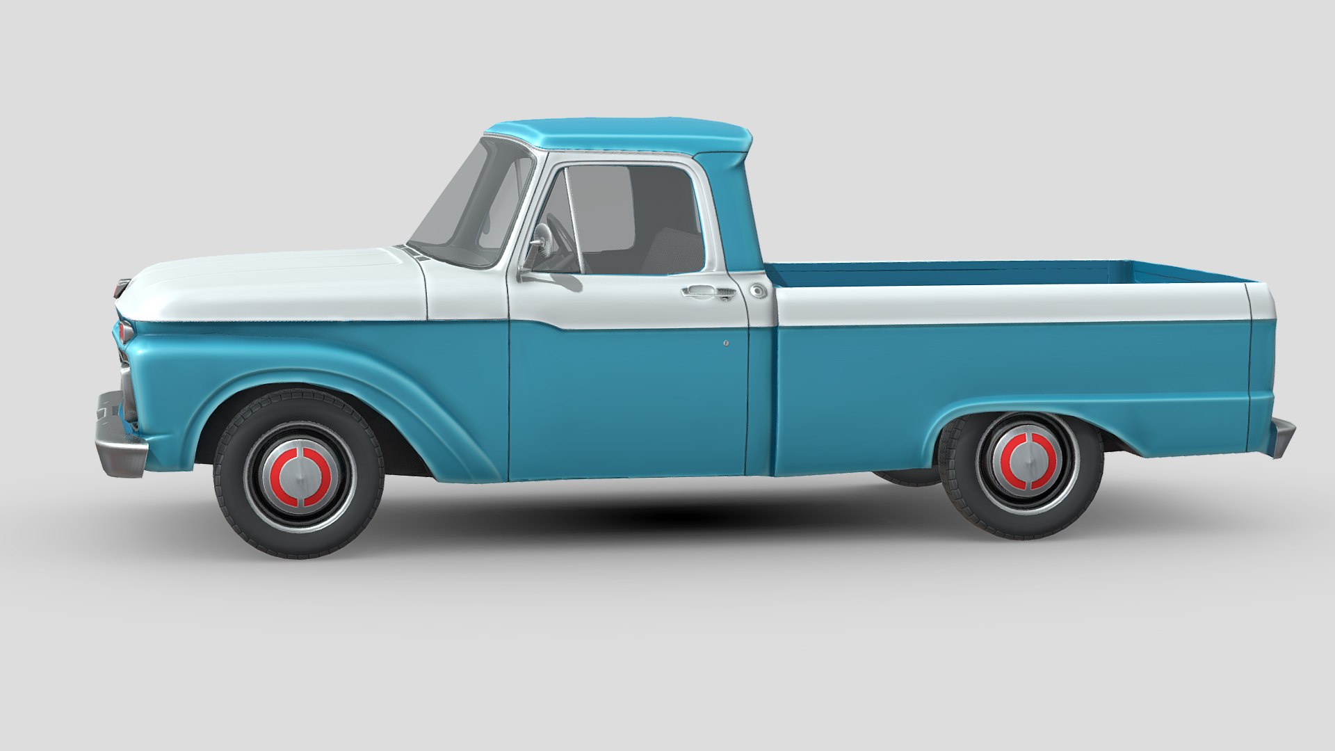 Low Poly Car - Ford F100 1966 3D Model - TurboSquid 2087313