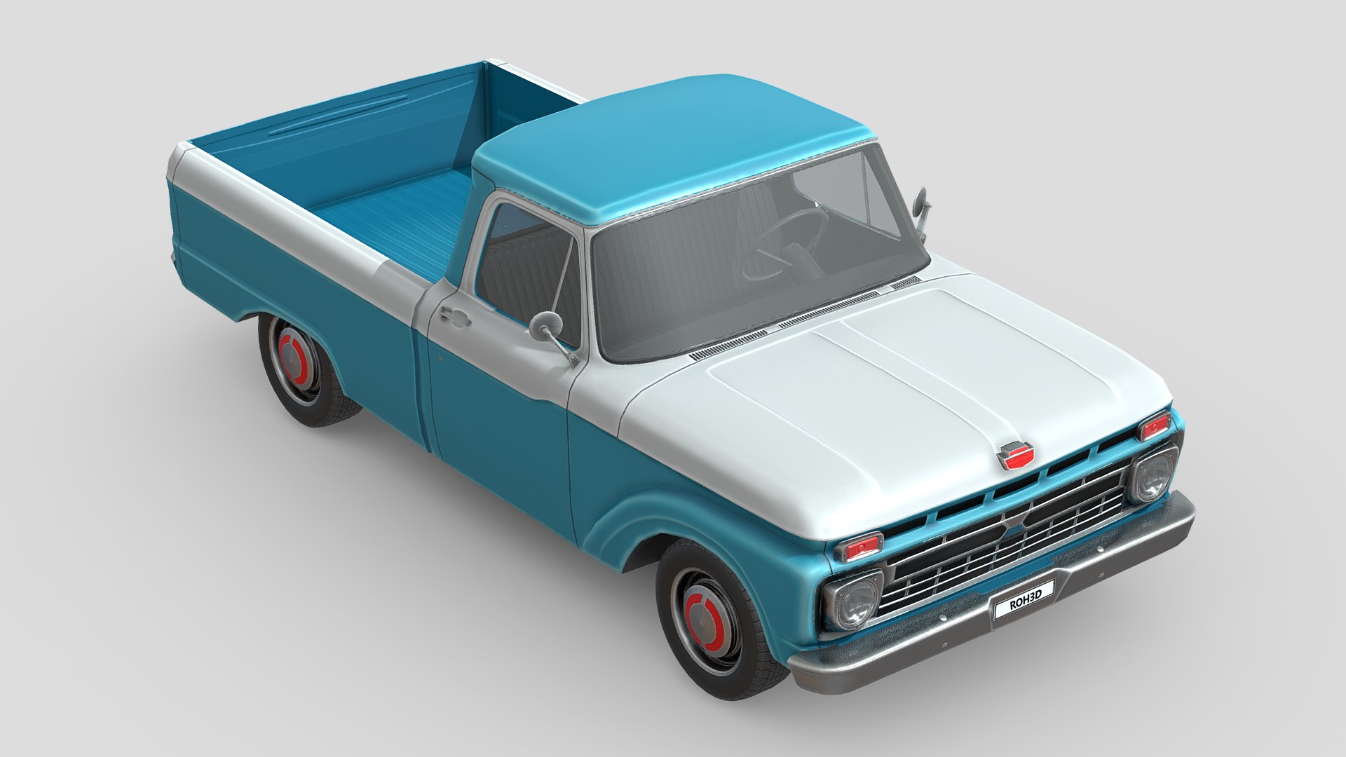 Low Poly Car - Ford F100 1966 3D Model - TurboSquid 2087313