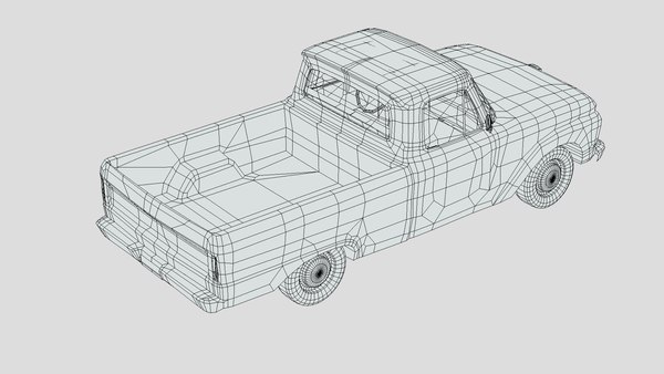 modelo 3d Low Poly Car - Ford F100 1966 - TurboSquid 2087313