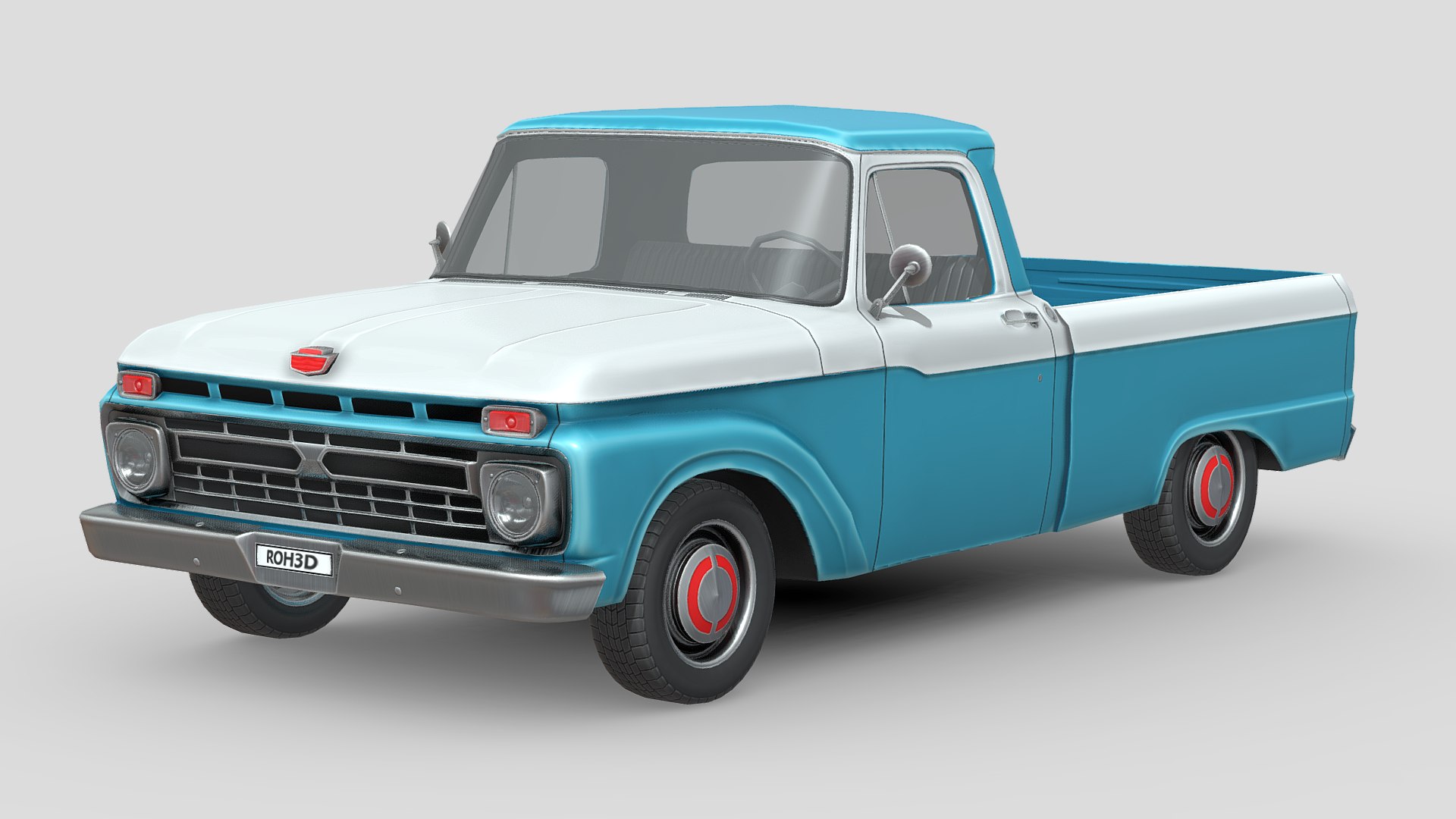 Low Poly Car - Ford F100 1966 3D Model - TurboSquid 2087313