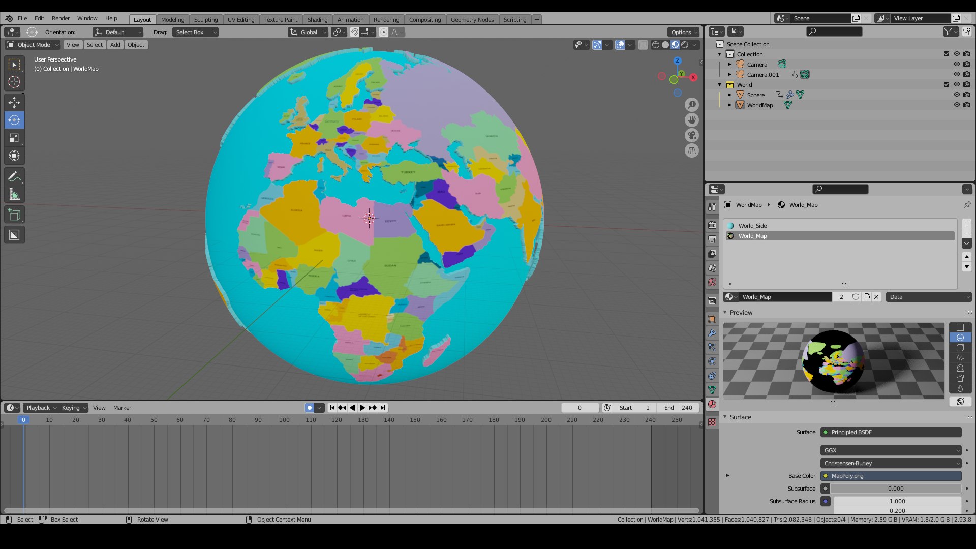 3D 3D World Map Model - TurboSquid 1872451