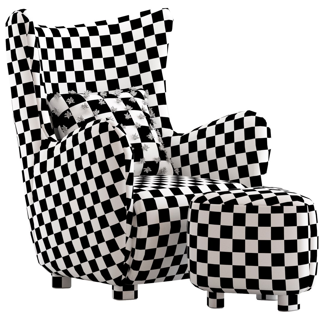 3D CB2 Bozzi Chair and Ottoman - TurboSquid 2165473