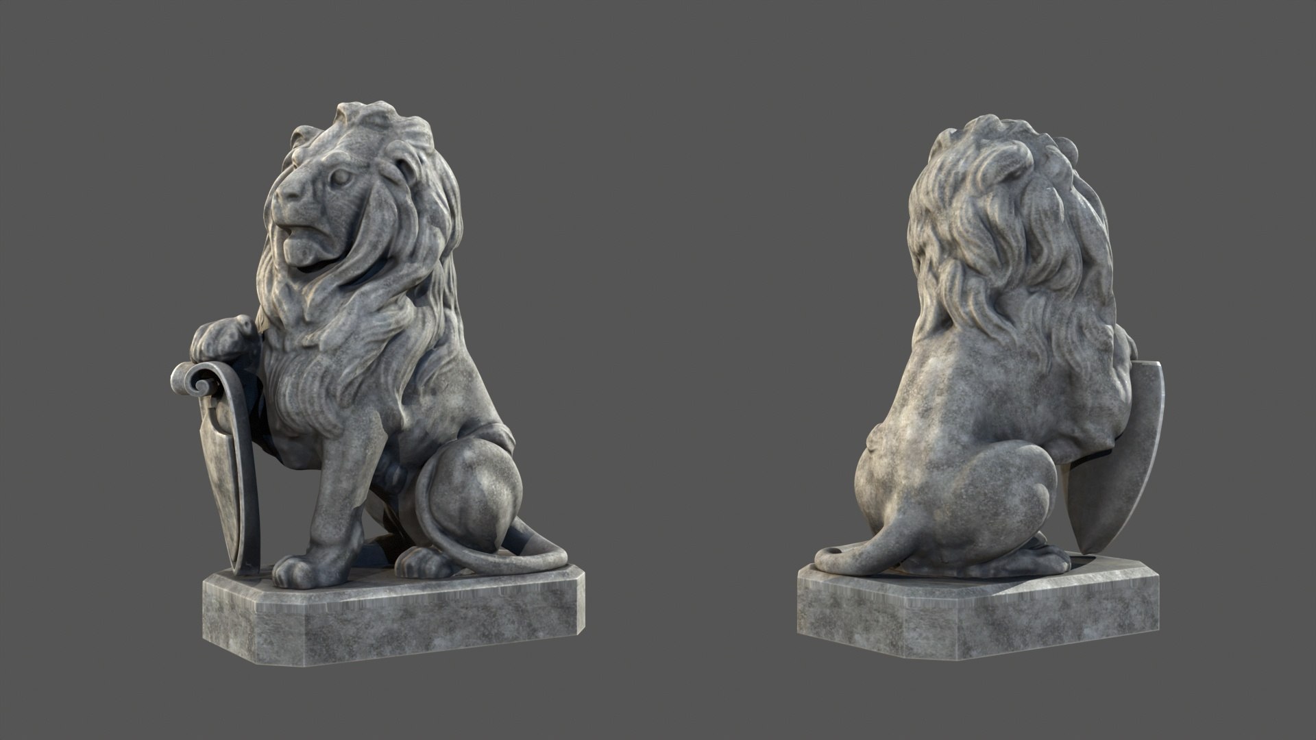 Seating Lion Statue 3D - TurboSquid 2343777