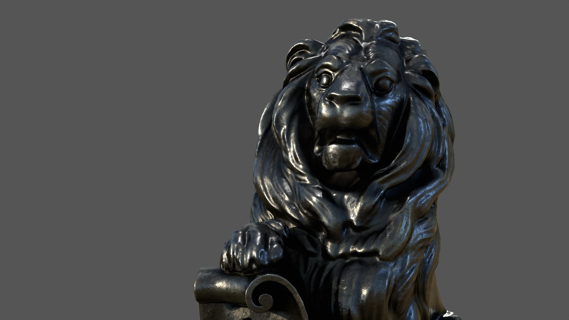 Seating Lion Statue 3D - TurboSquid 2343777