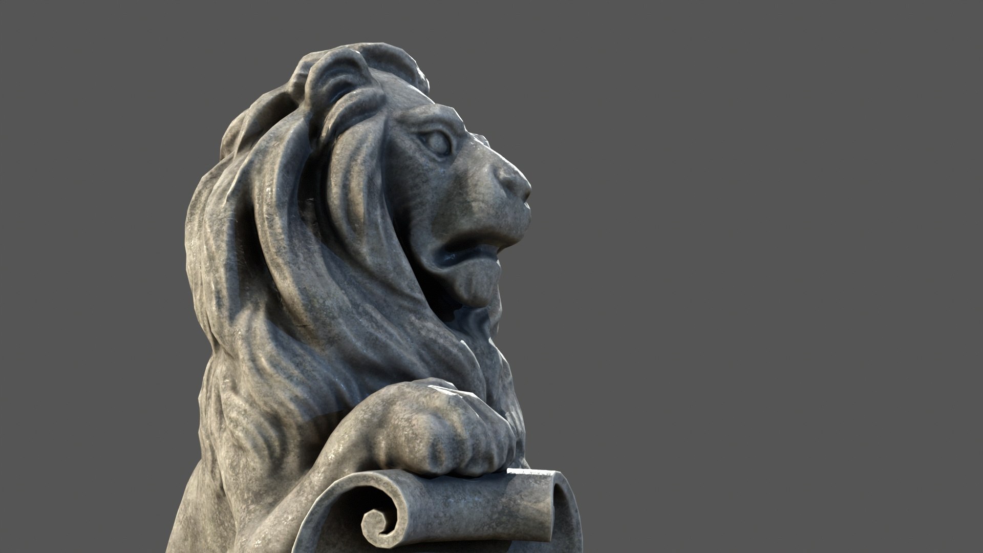 Seating Lion Statue 3D - TurboSquid 2343777