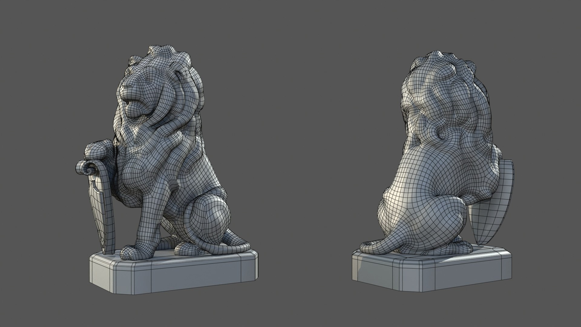 Seating Lion Statue 3D - TurboSquid 2343777