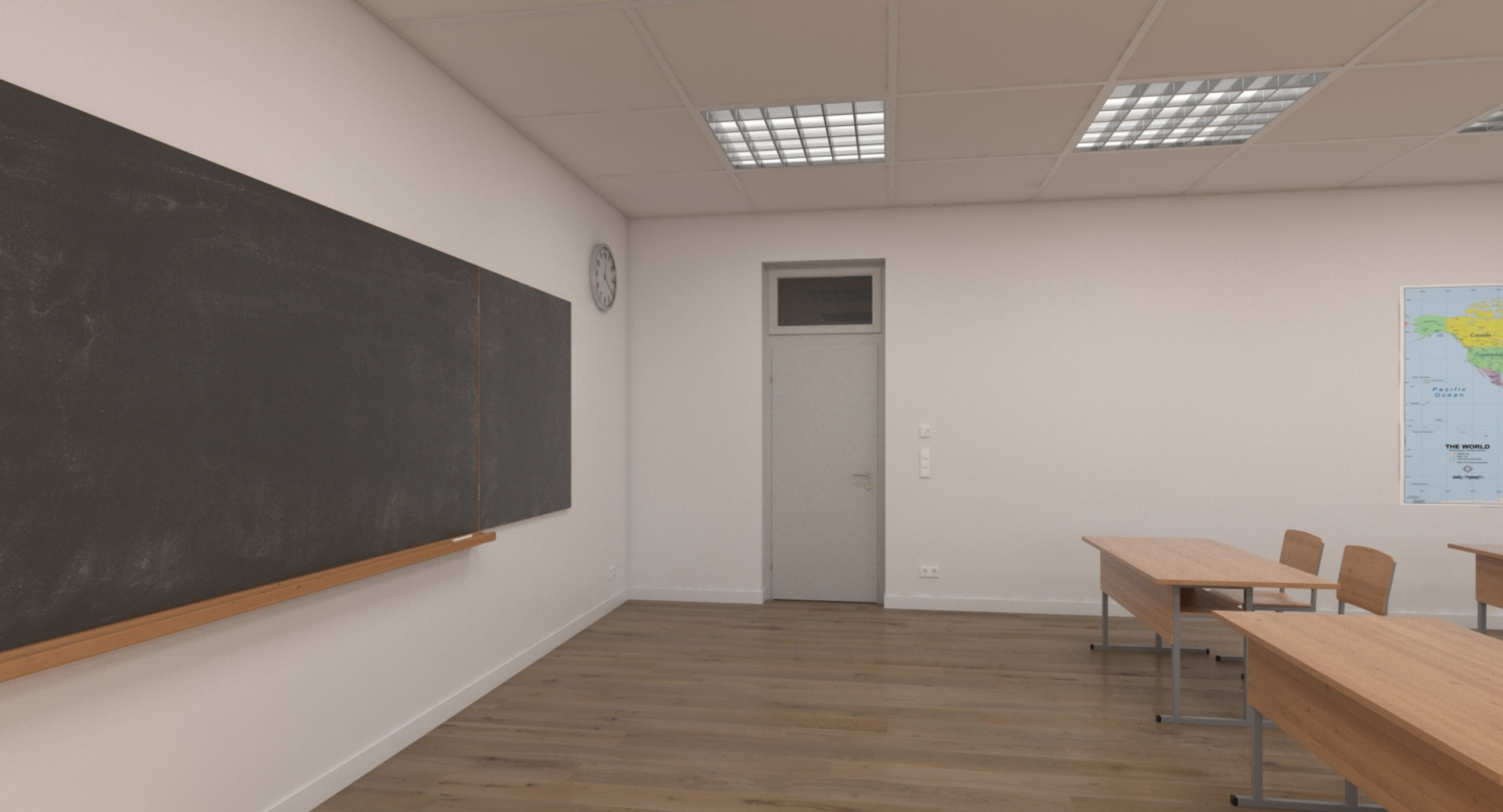 3d classroom realistic model