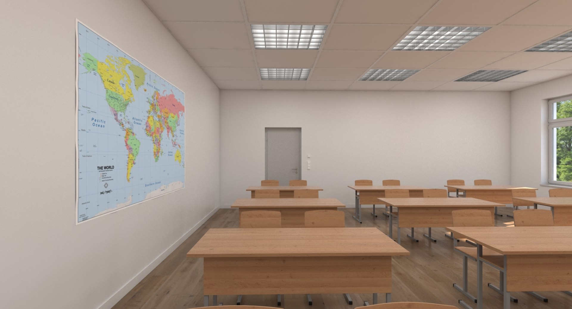 3d Classroom Realistic Model
