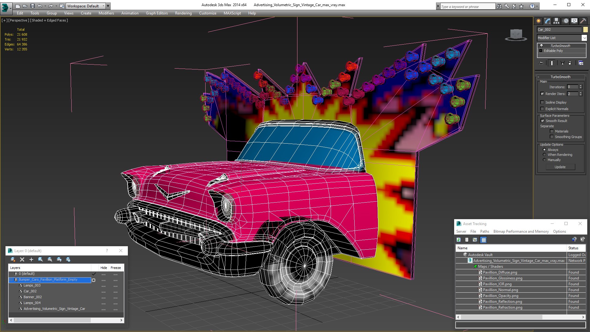 3D model Advertising Volumetric Sign Vintage Car - TurboSquid 1774112