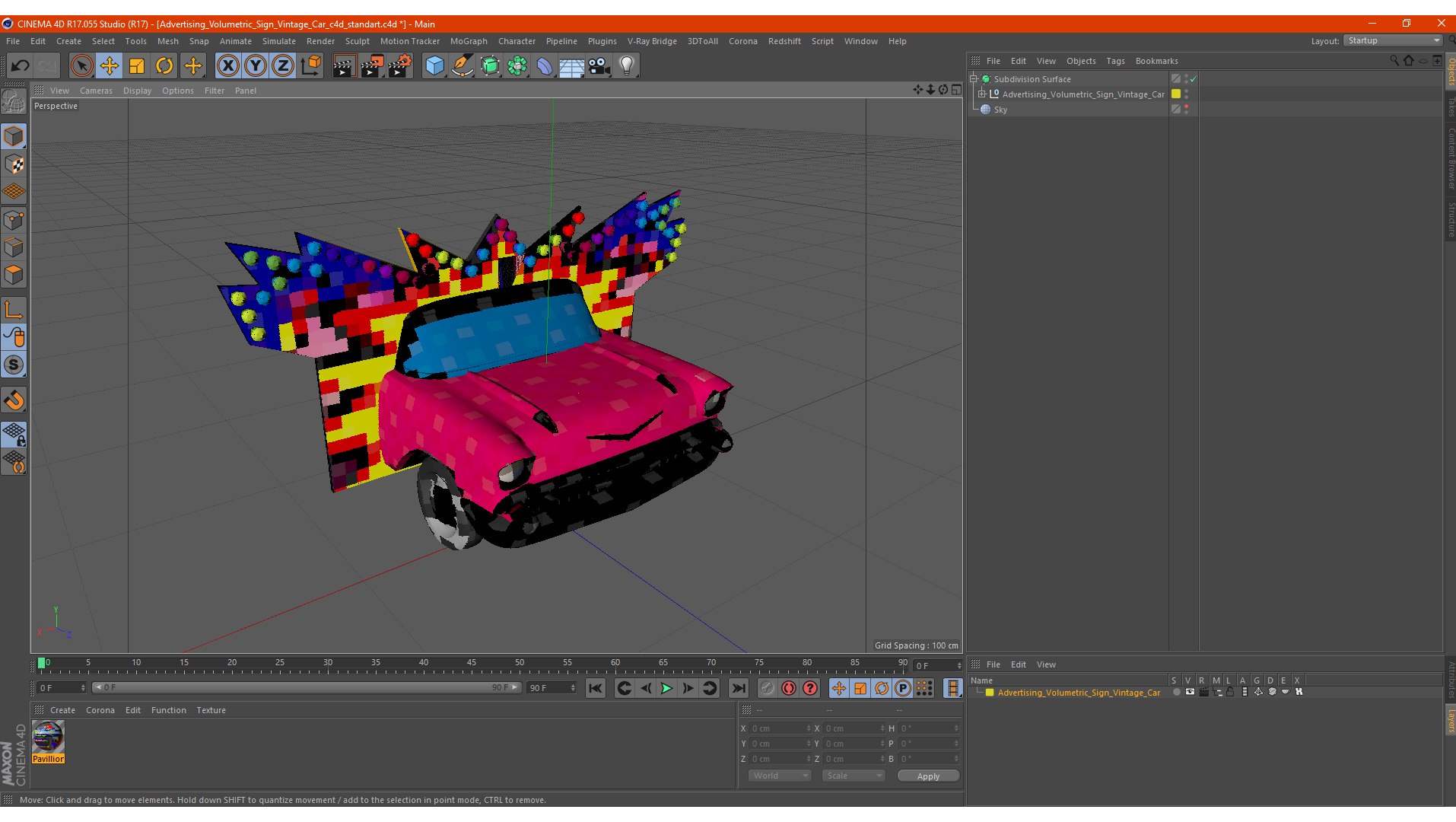 3D model Advertising Volumetric Sign Vintage Car - TurboSquid 1774112