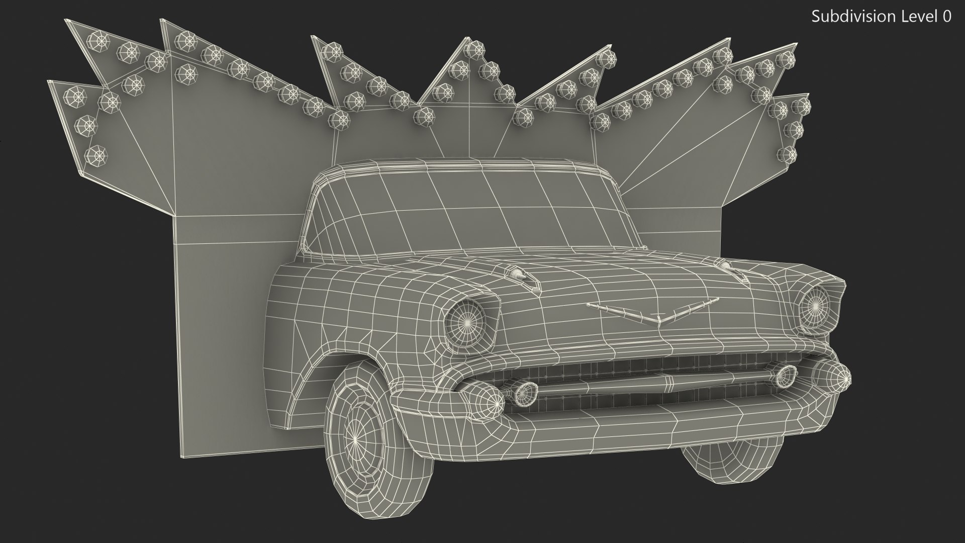 3D model Advertising Volumetric Sign Vintage Car - TurboSquid 1774112