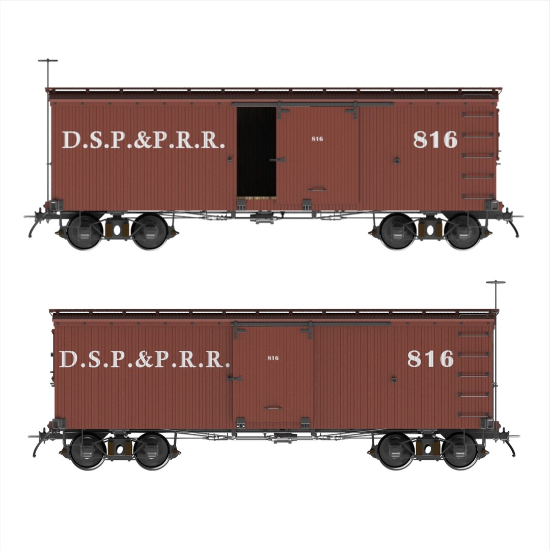 Narrow Gauge Box Car 3d Model