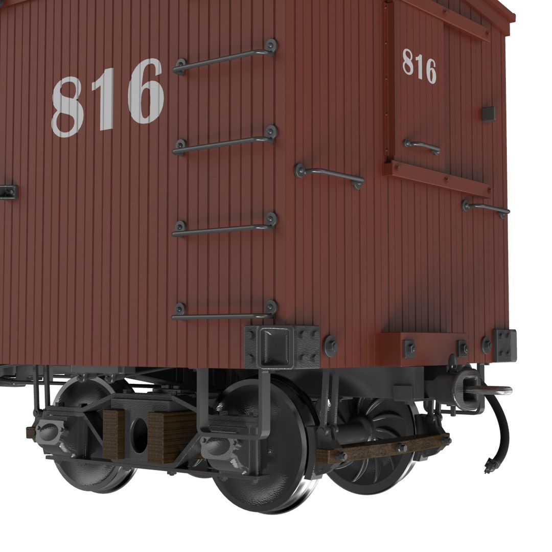 Narrow Gauge Box Car 3d Model