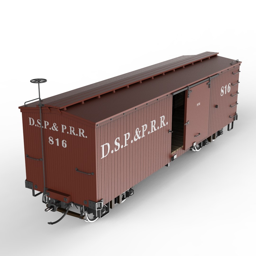 Narrow Gauge Box Car 3d Model
