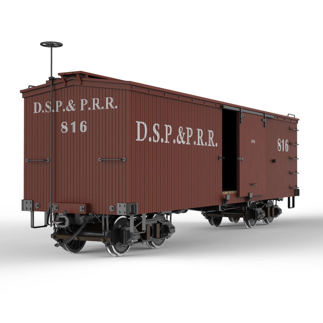 Narrow Gauge Box Car 3d Model