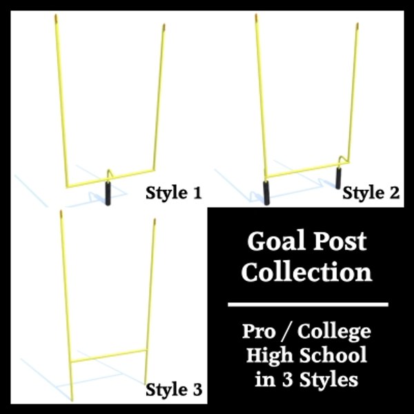 rugby goal post 3d 3ds