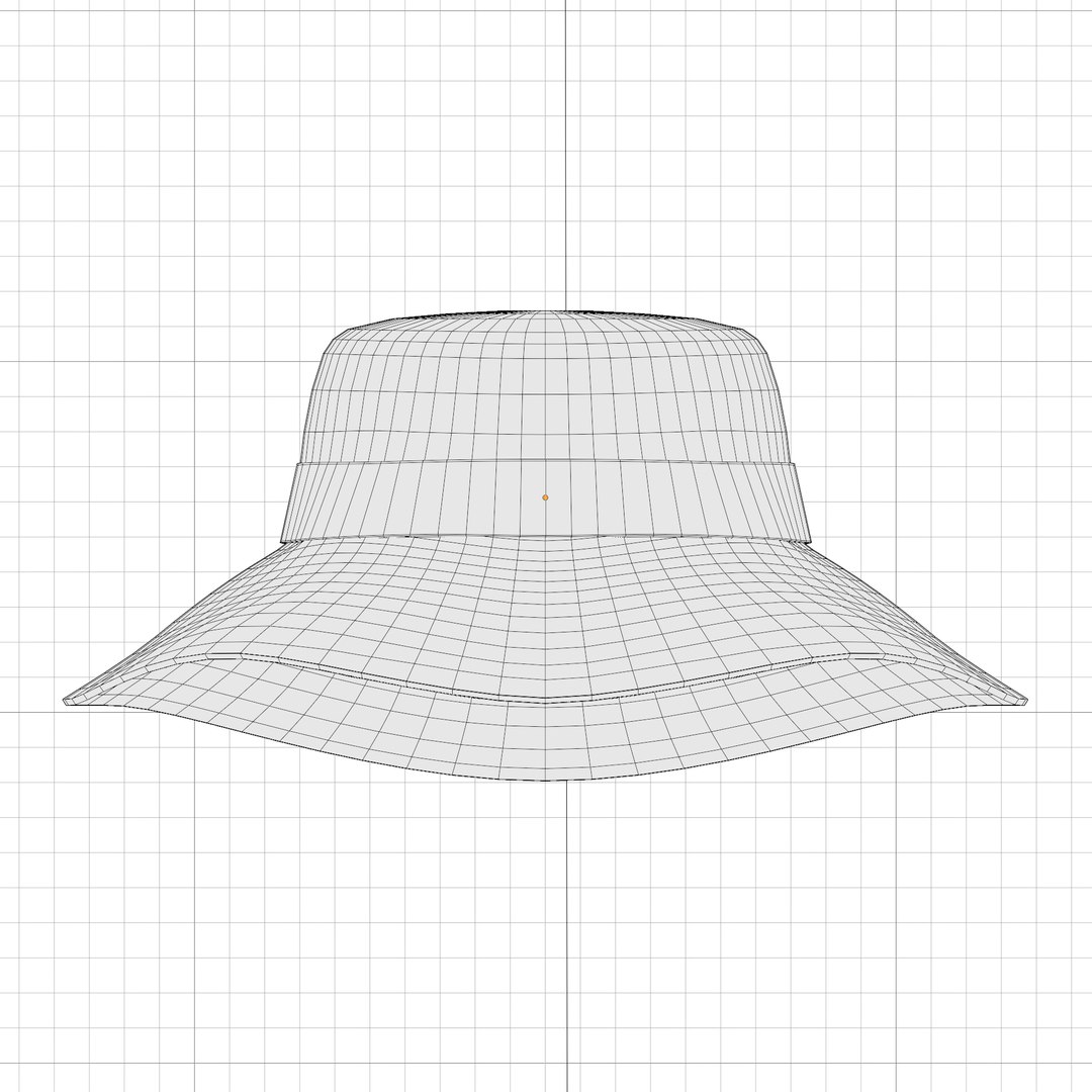 Blue Wide Brim Sun Hat 3D Model Low Poly Quad Topology PBR 3D Model ...