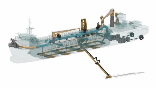 Dredger 3D model - TurboSquid 1899469
