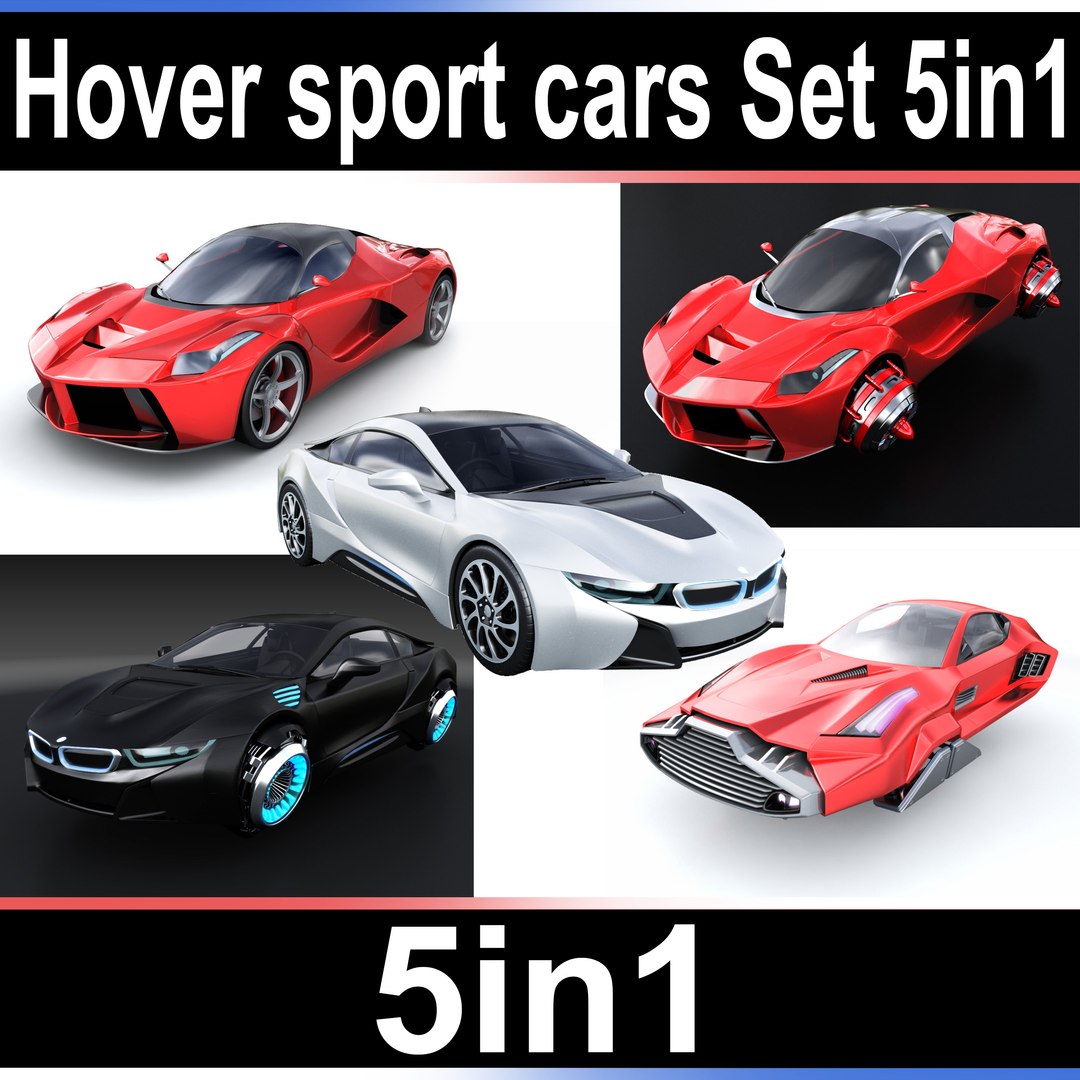 3D Hover Sport Cars Set - TurboSquid 1240278