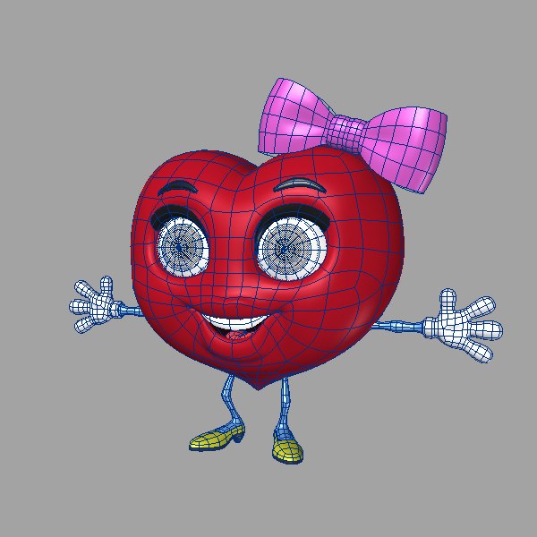 cool cartoon heart 3d max