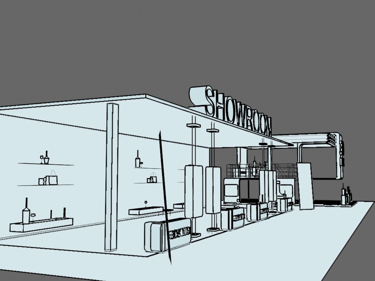 Showroom 3D Model - TurboSquid 1431342