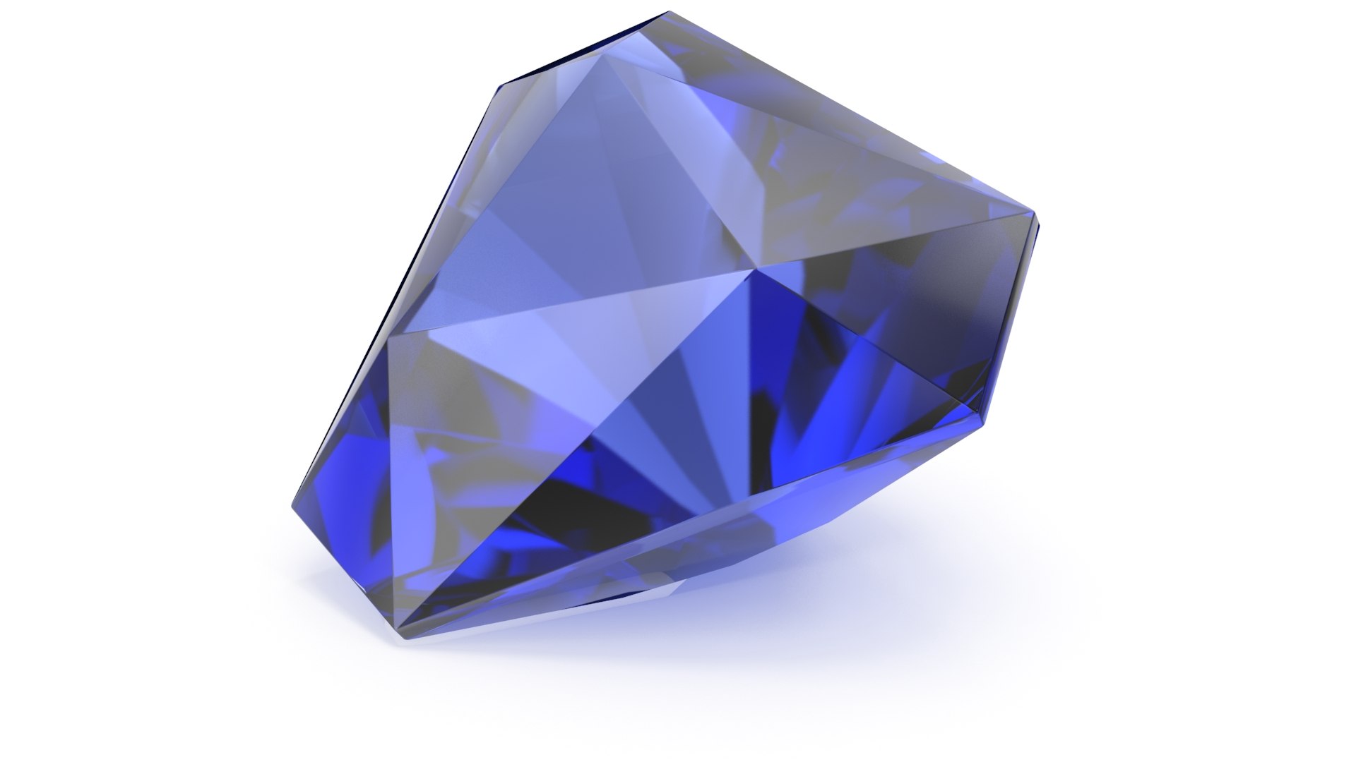 Shield Step Cut Blue Sapphire 3D model - TurboSquid 1857911