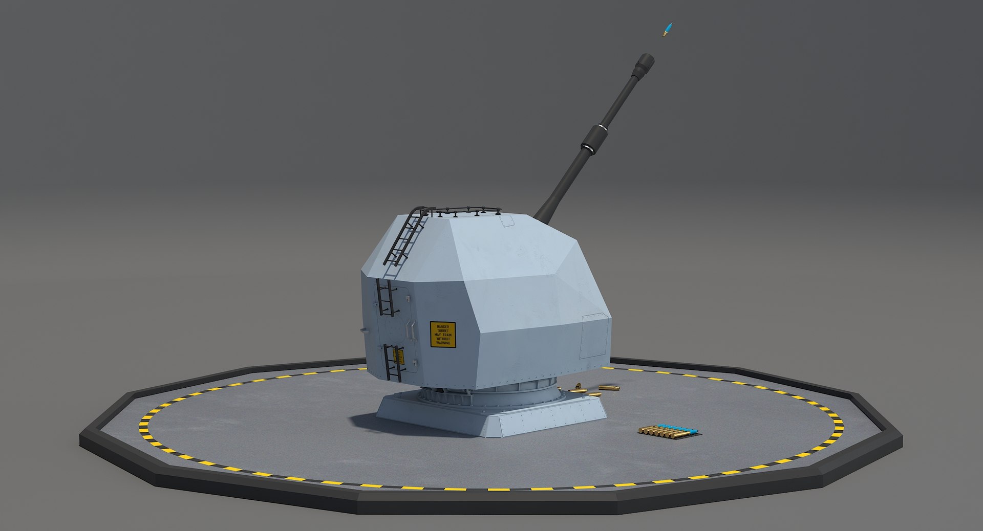 3D Model 4 5-Inch Mk-8 Mod 1 Naval Gun - TurboSquid 1882437