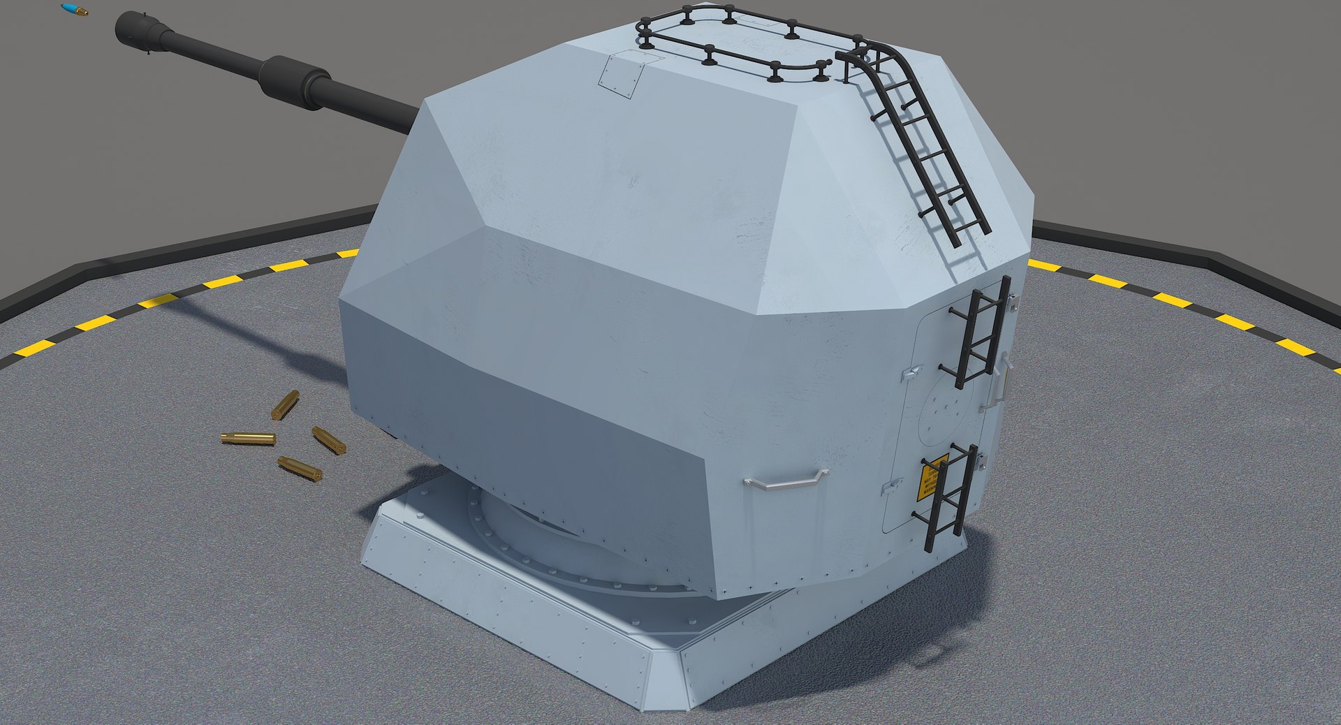 3D Model 4 5-Inch Mk-8 Mod 1 Naval Gun - TurboSquid 1882437