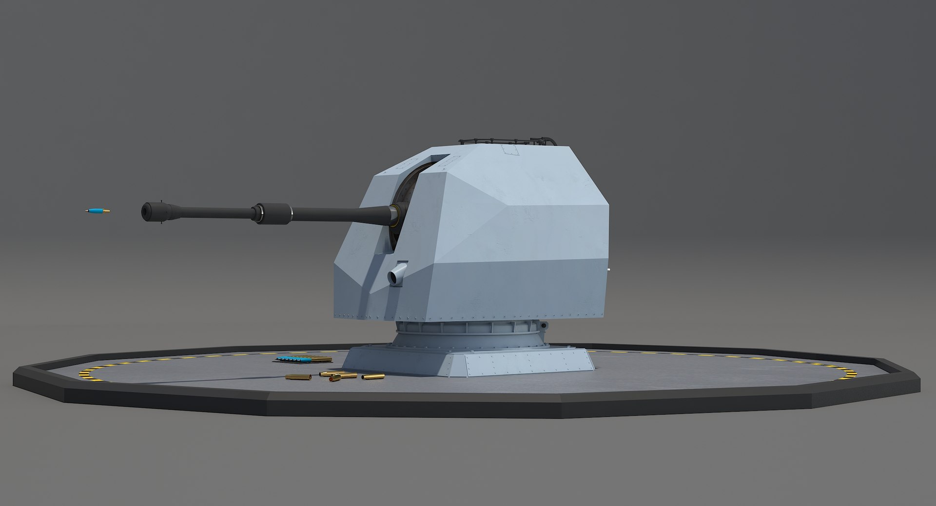 3D Model 4 5-Inch Mk-8 Mod 1 Naval Gun - TurboSquid 1882437