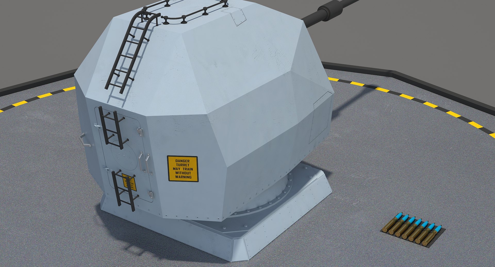 3D Model 4 5-Inch Mk-8 Mod 1 Naval Gun - TurboSquid 1882437