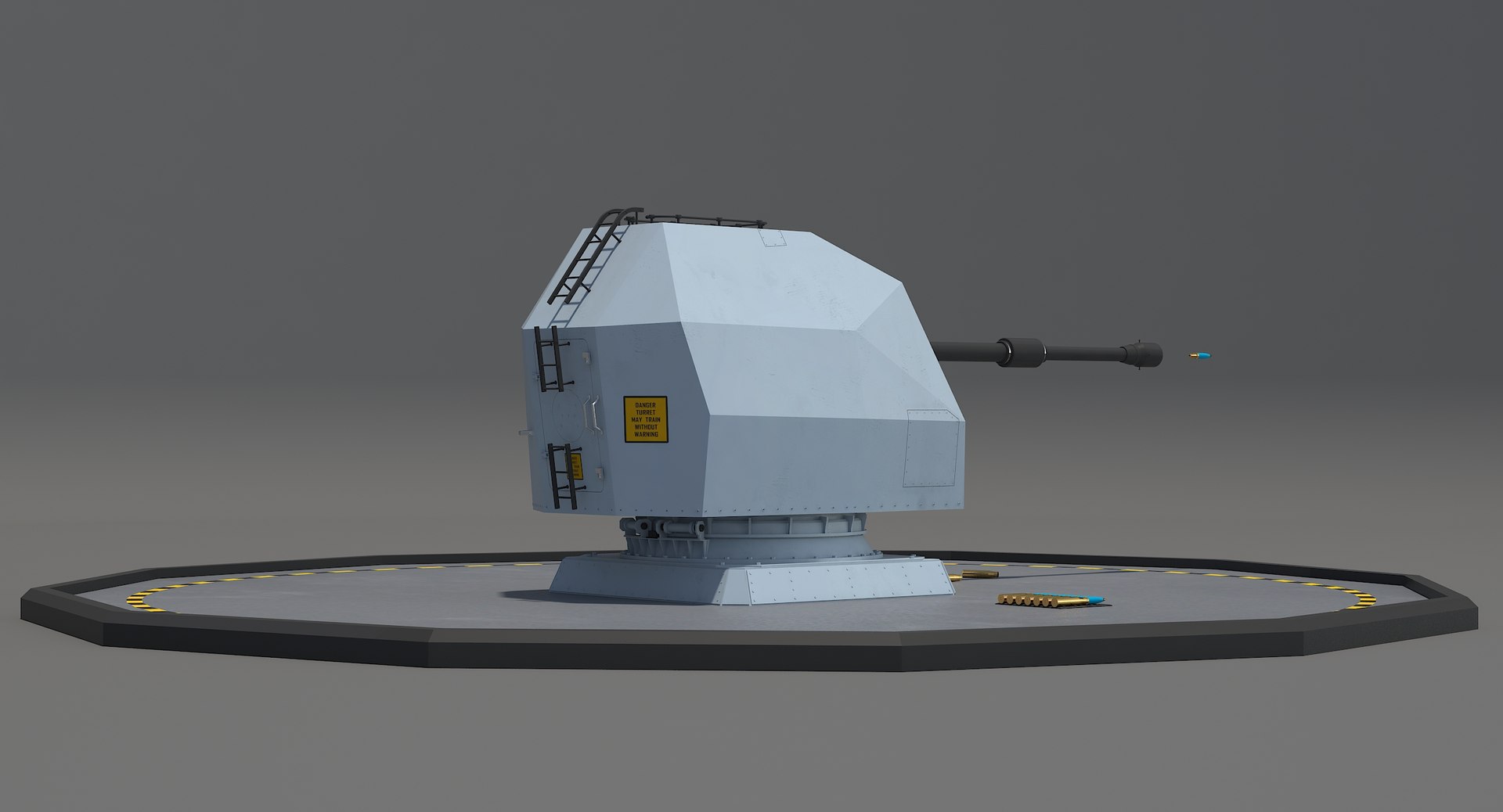 3D Model 4 5-Inch Mk-8 Mod 1 Naval Gun - TurboSquid 1882437