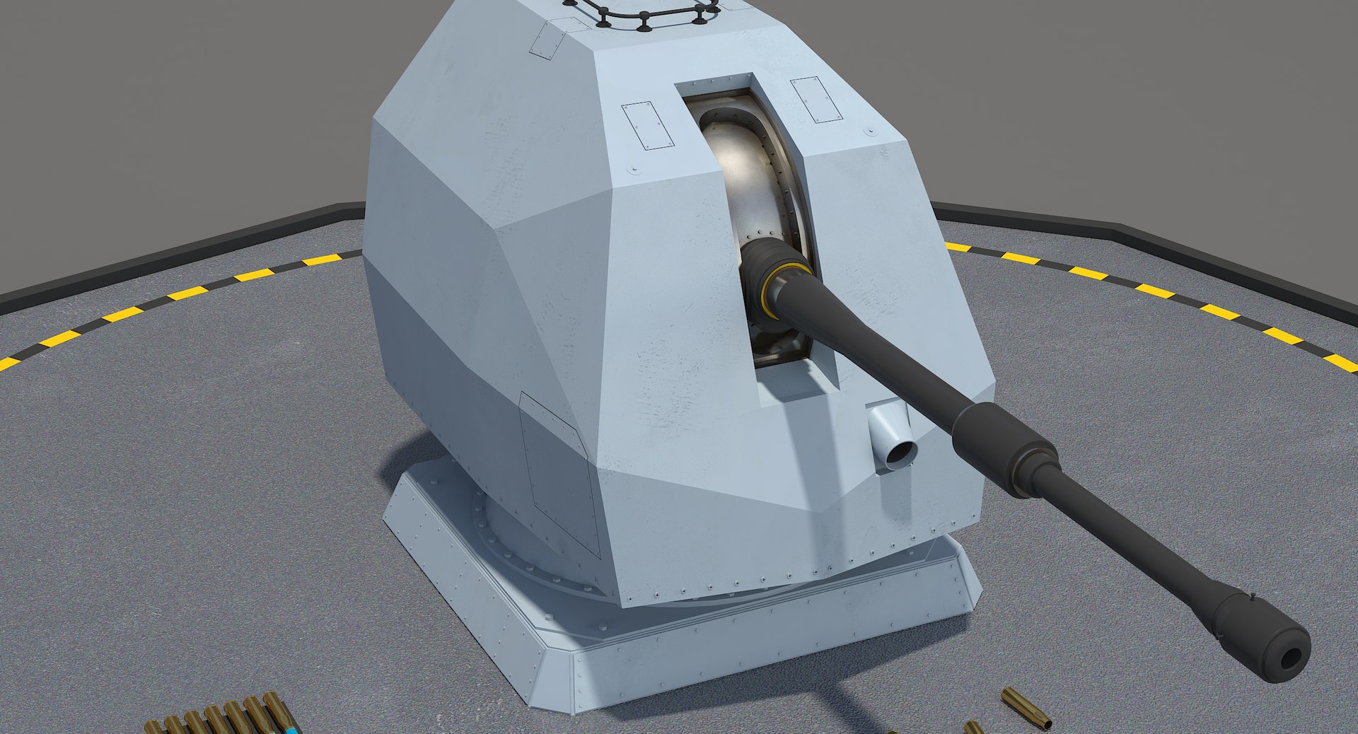 3D Model 4 5-Inch Mk-8 Mod 1 Naval Gun - TurboSquid 1882437