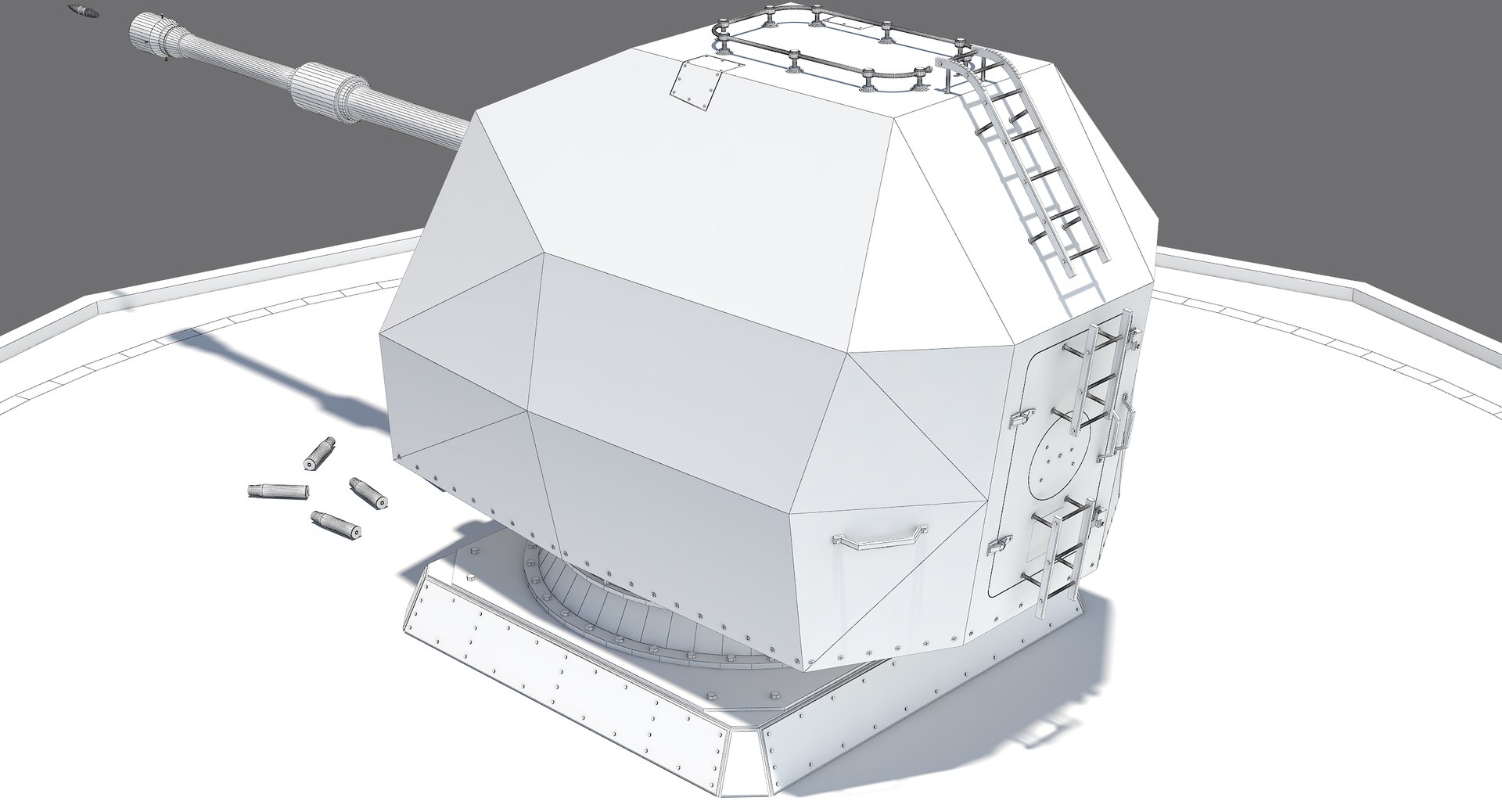 3D Model 4 5-Inch Mk-8 Mod 1 Naval Gun - TurboSquid 1882437