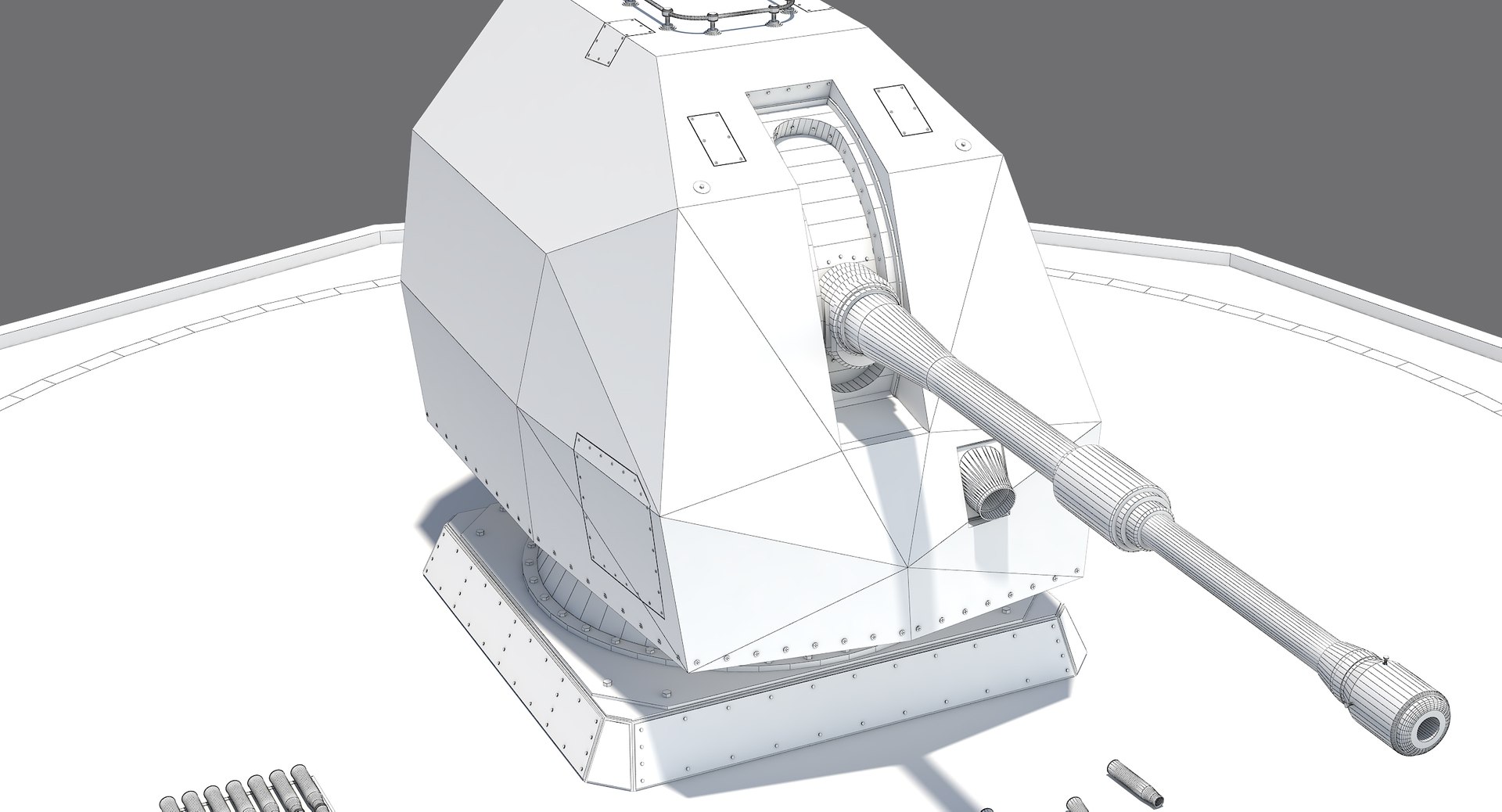 3D Model 4 5-Inch Mk-8 Mod 1 Naval Gun - TurboSquid 1882437
