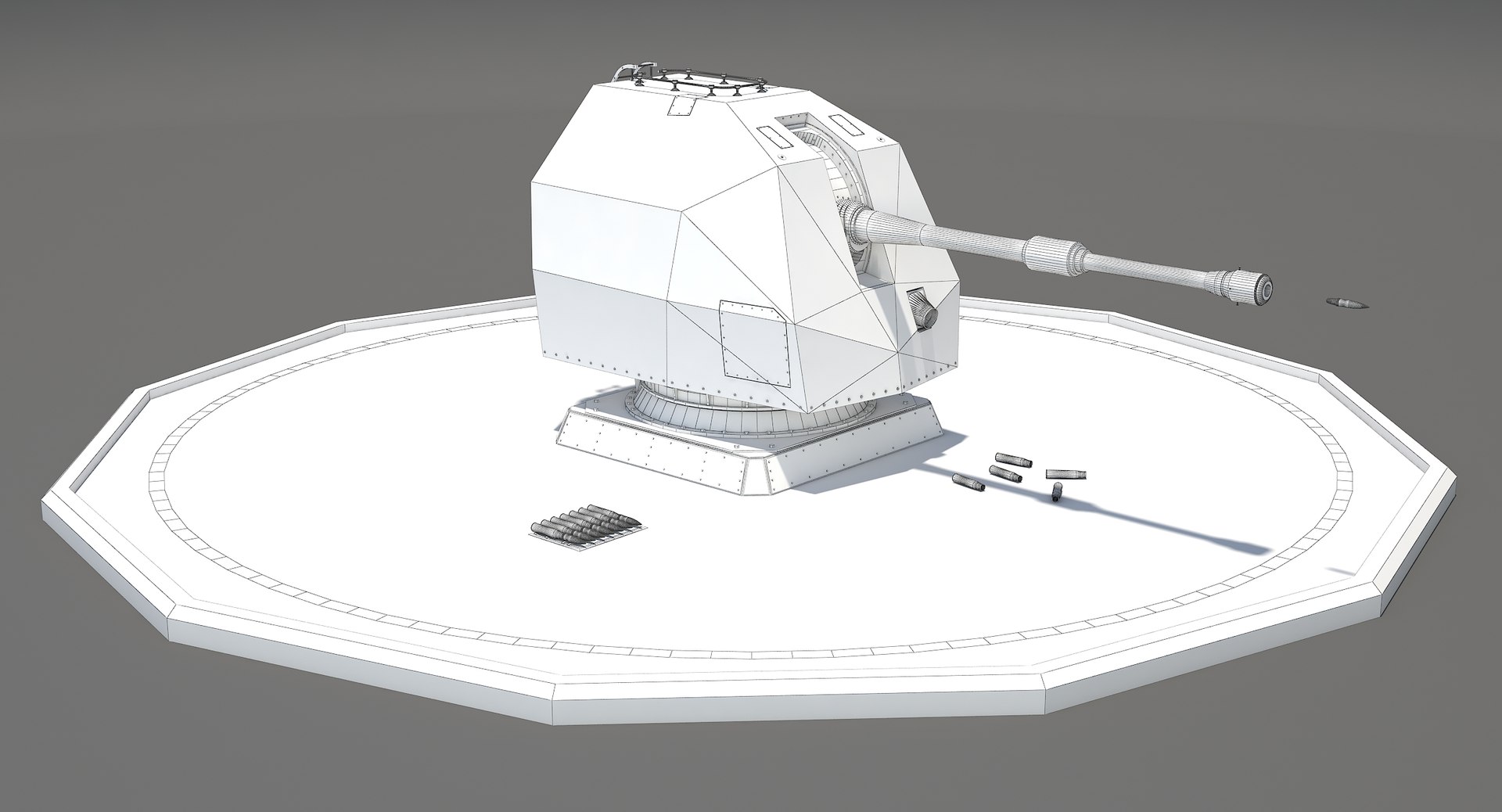 3D Model 4 5-Inch Mk-8 Mod 1 Naval Gun - TurboSquid 1882437