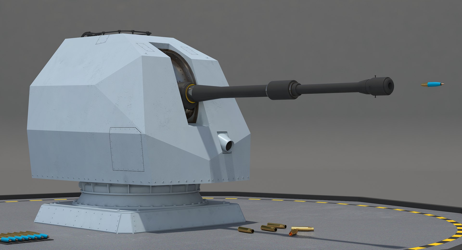 3D Model 4 5-Inch Mk-8 Mod 1 Naval Gun - TurboSquid 1882437