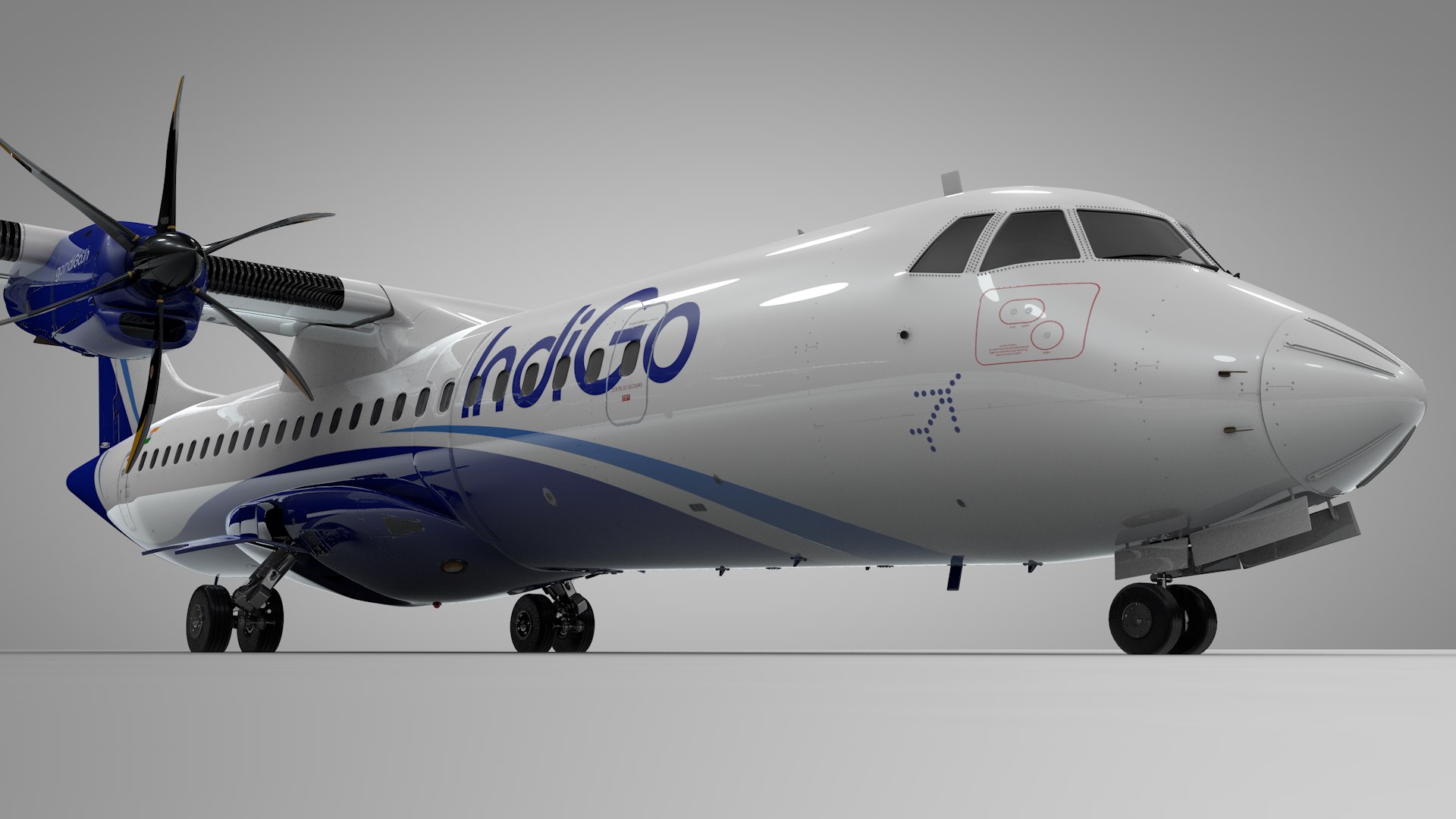 3D ATR 72 INDIGO Airlines L1870 - TurboSquid 1978600