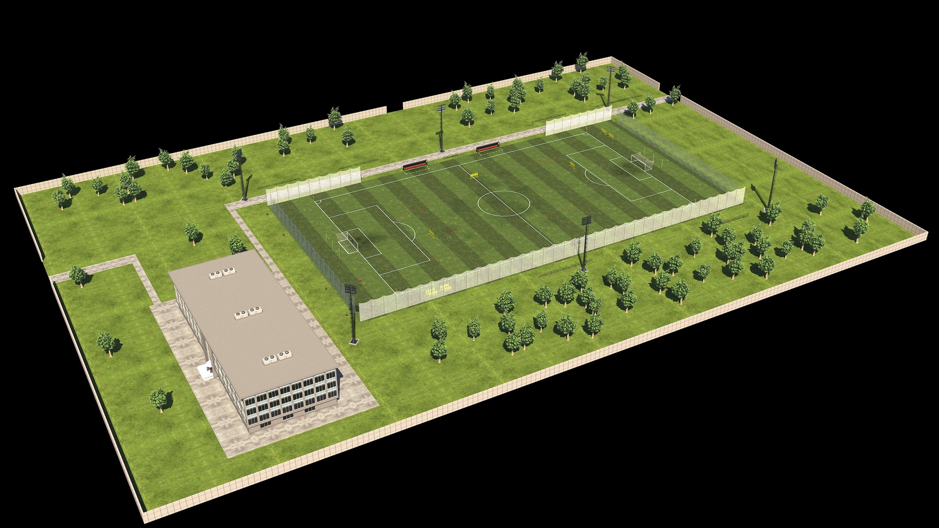 3D model football training ground - TurboSquid 1559286