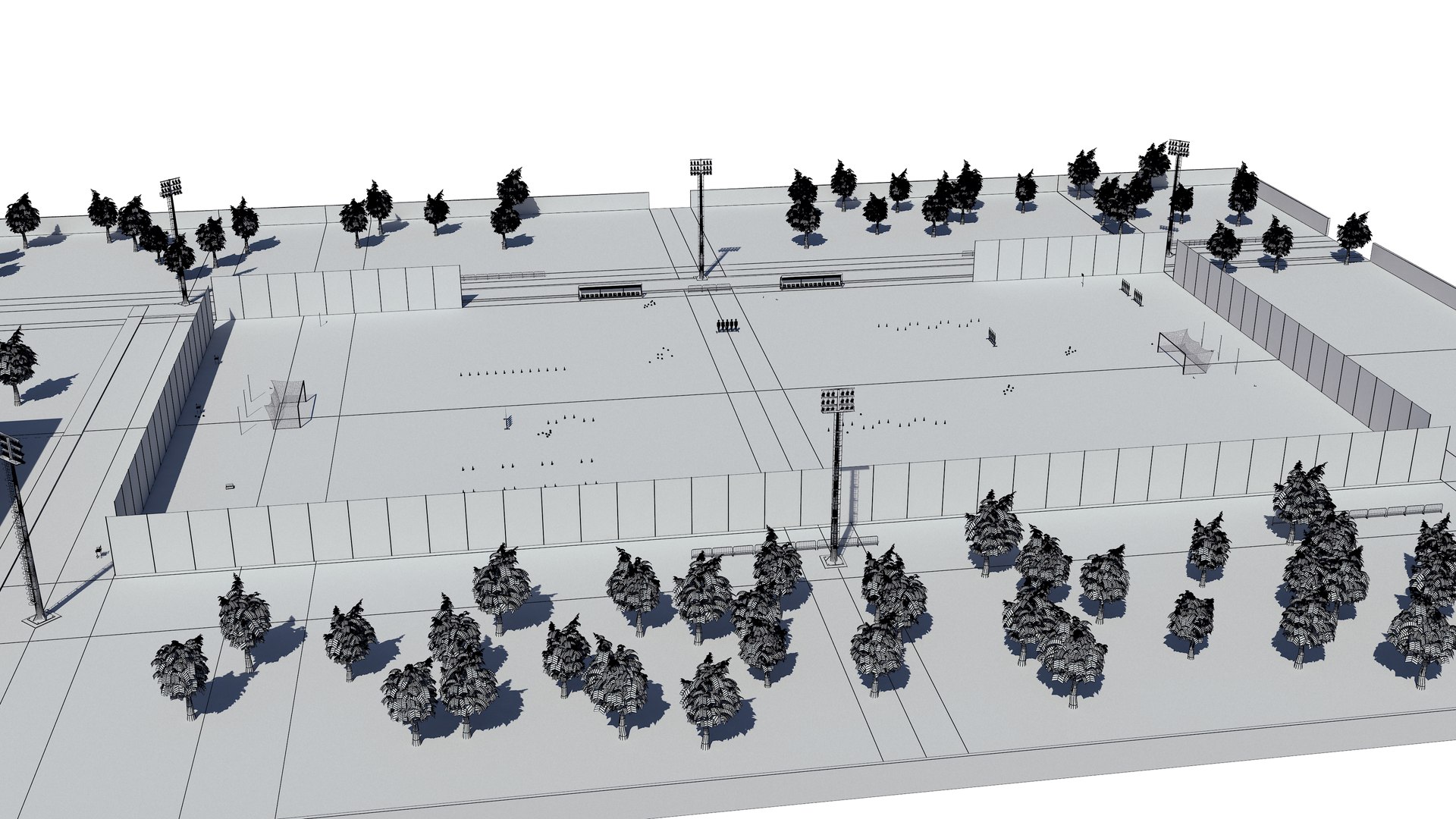 3D model football training ground - TurboSquid 1559286