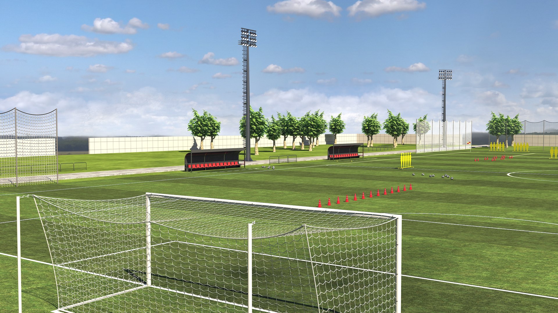 3D model football training ground - TurboSquid 1559286