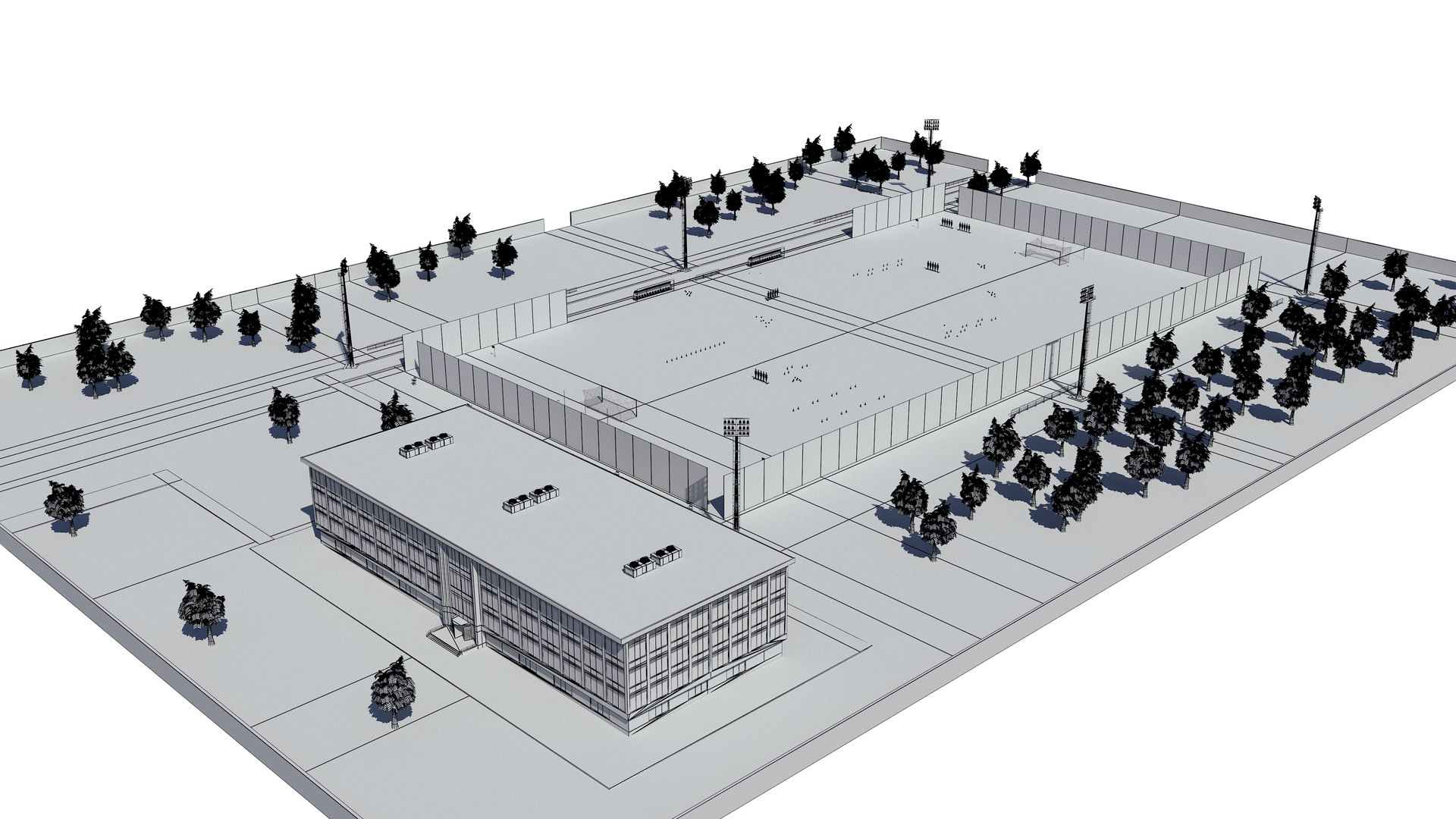 3D model football training ground - TurboSquid 1559286