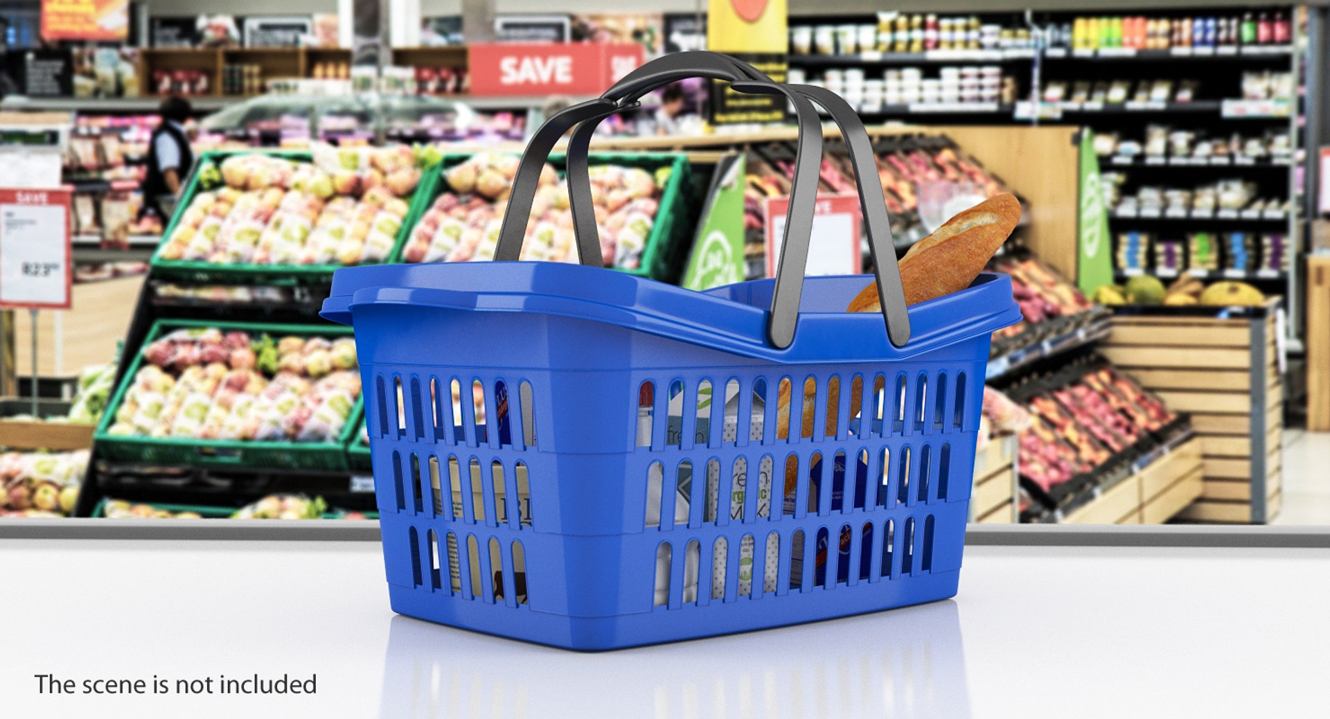 3D model shopping plastic basket goods - TurboSquid 1329681