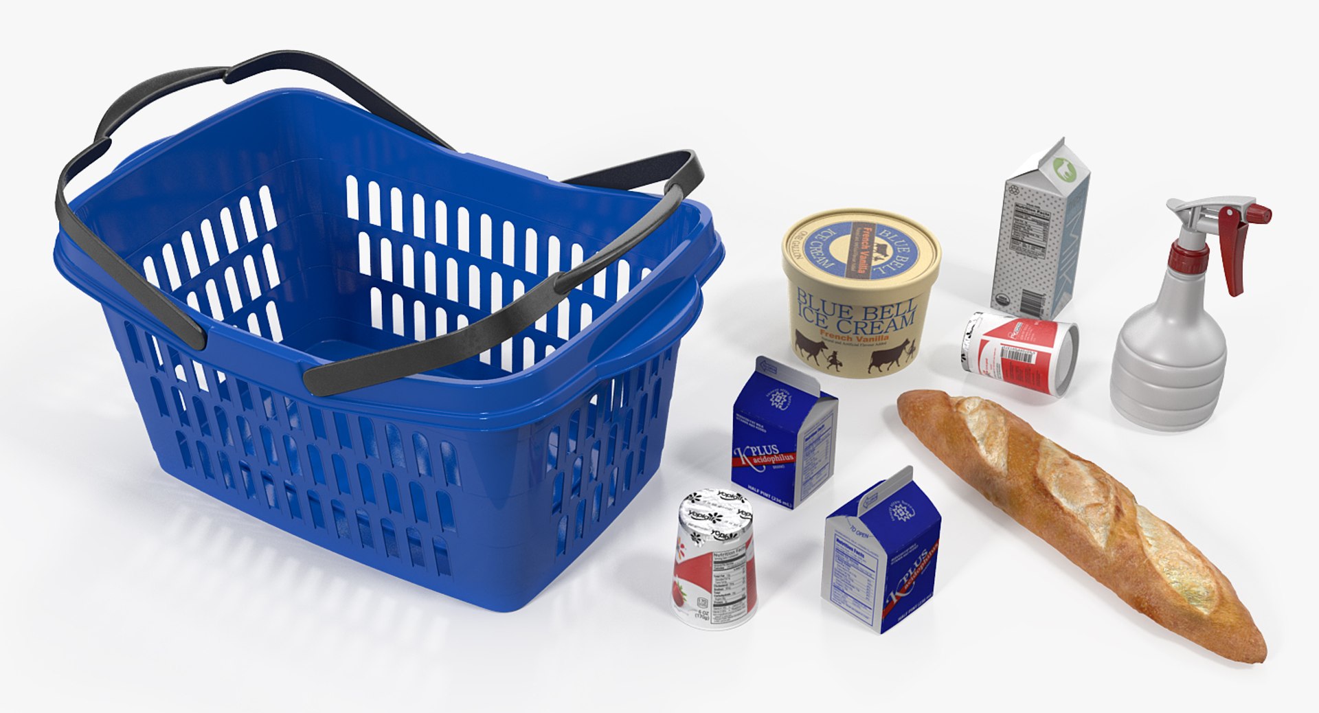3D model shopping plastic basket goods - TurboSquid 1329681
