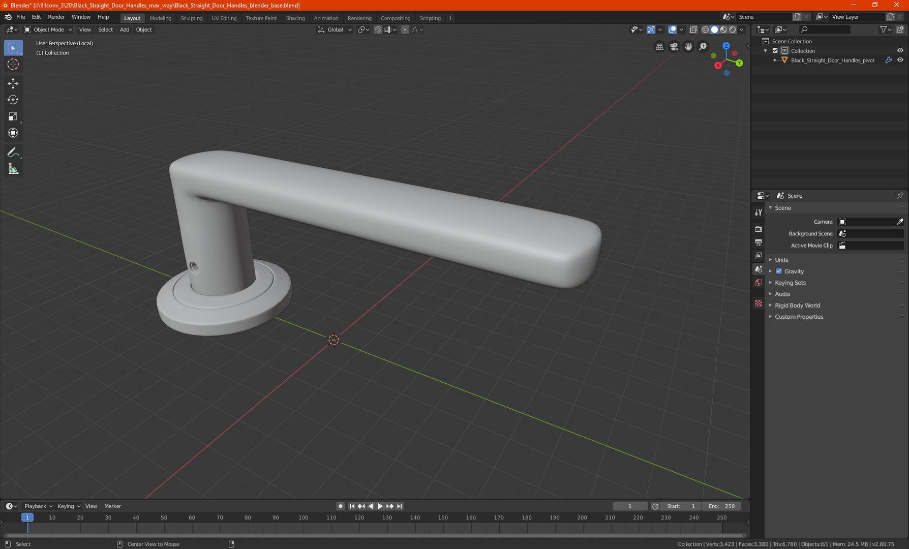 Steel Straight Door Handles 3D Model - TurboSquid 2004689