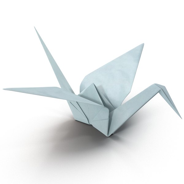 3d origami crane model