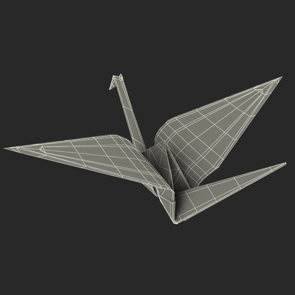3d origami crane model