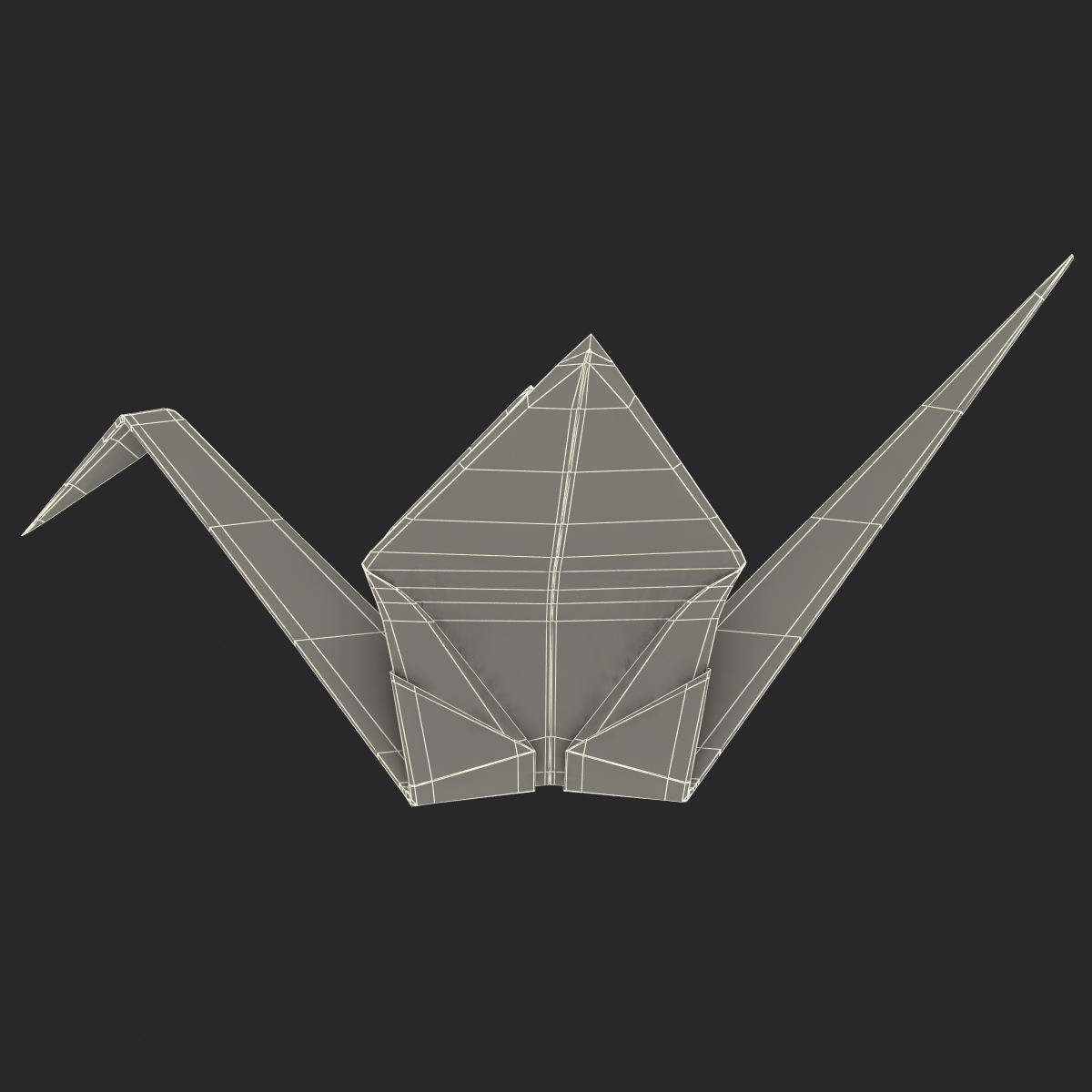 3d origami crane model