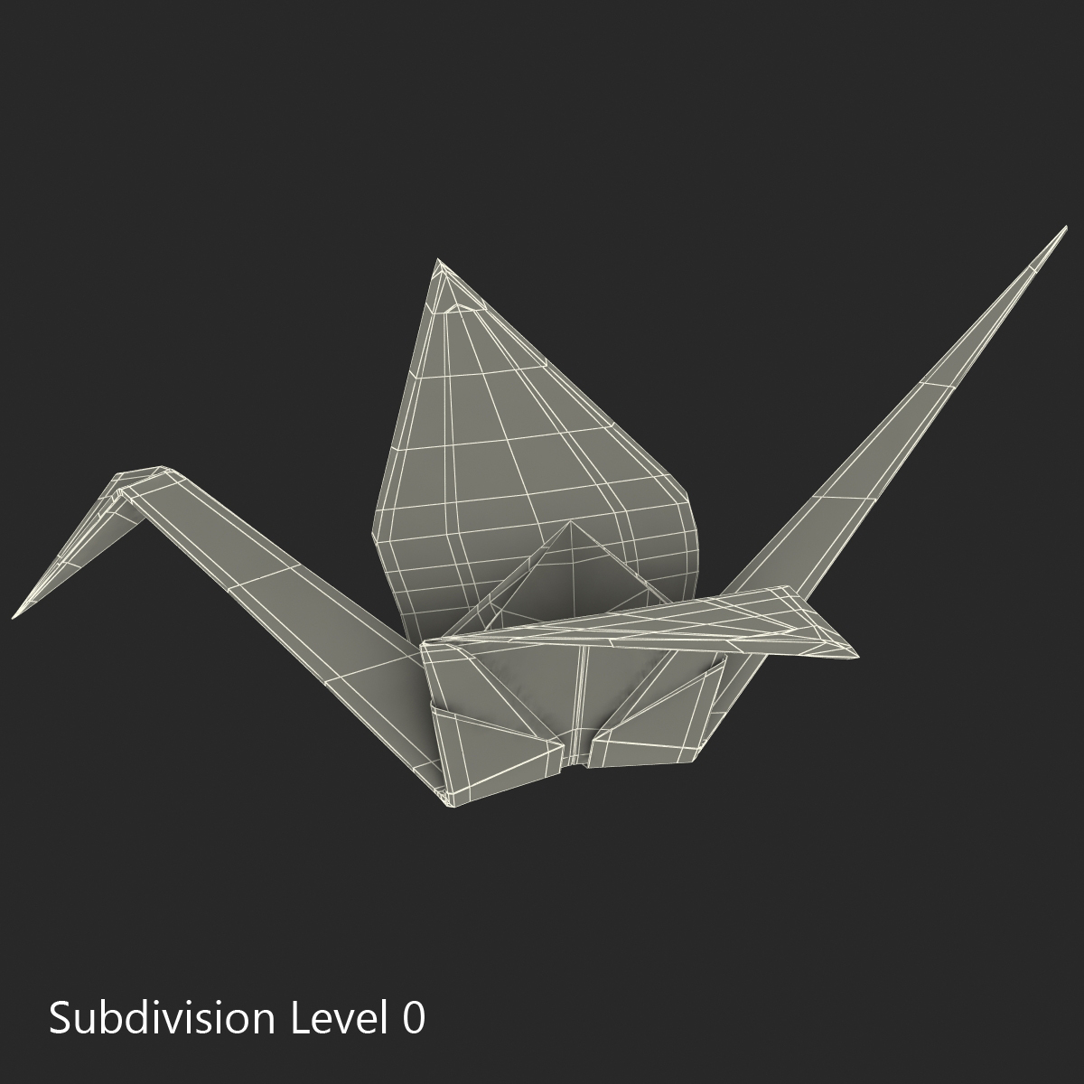 3d origami crane model