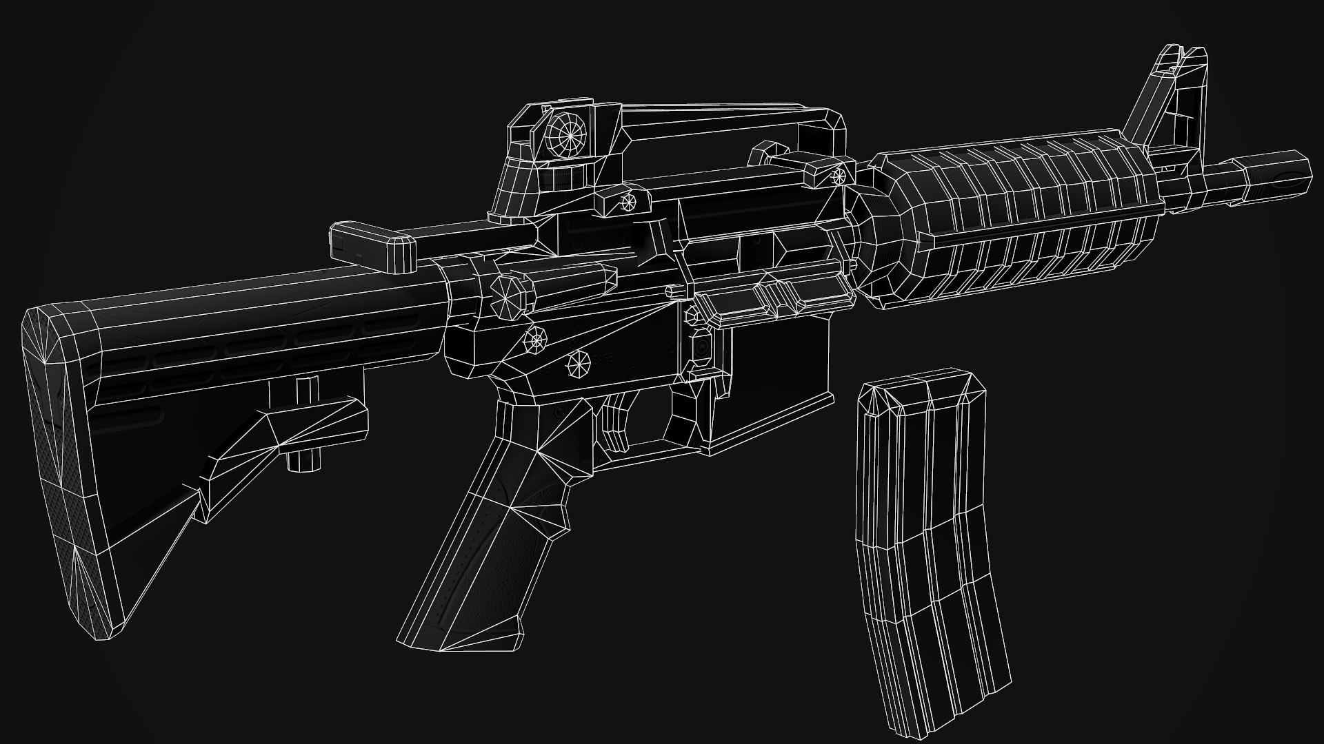 3D M4A1 - PBR Low Poly - TurboSquid 2038635