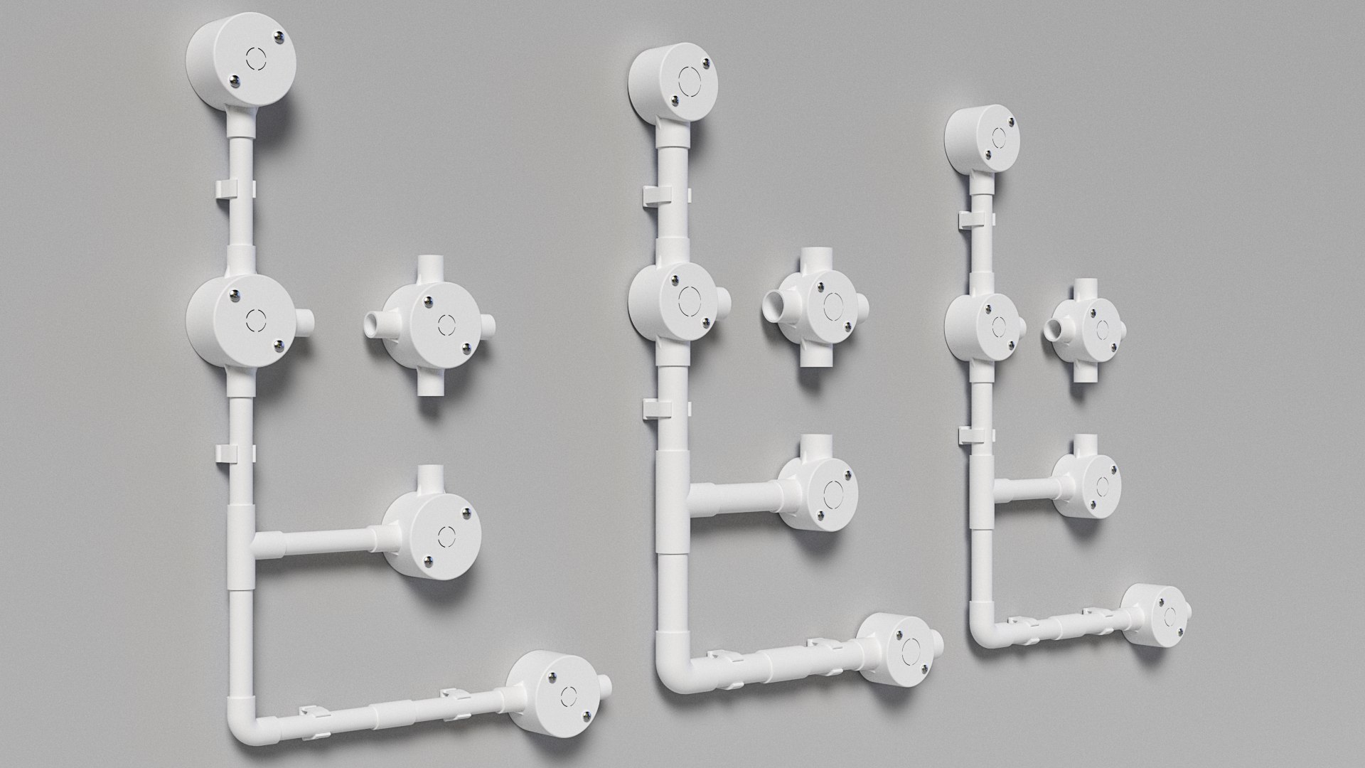 3D PVC Fitting And Conduit Box - TurboSquid 2325562